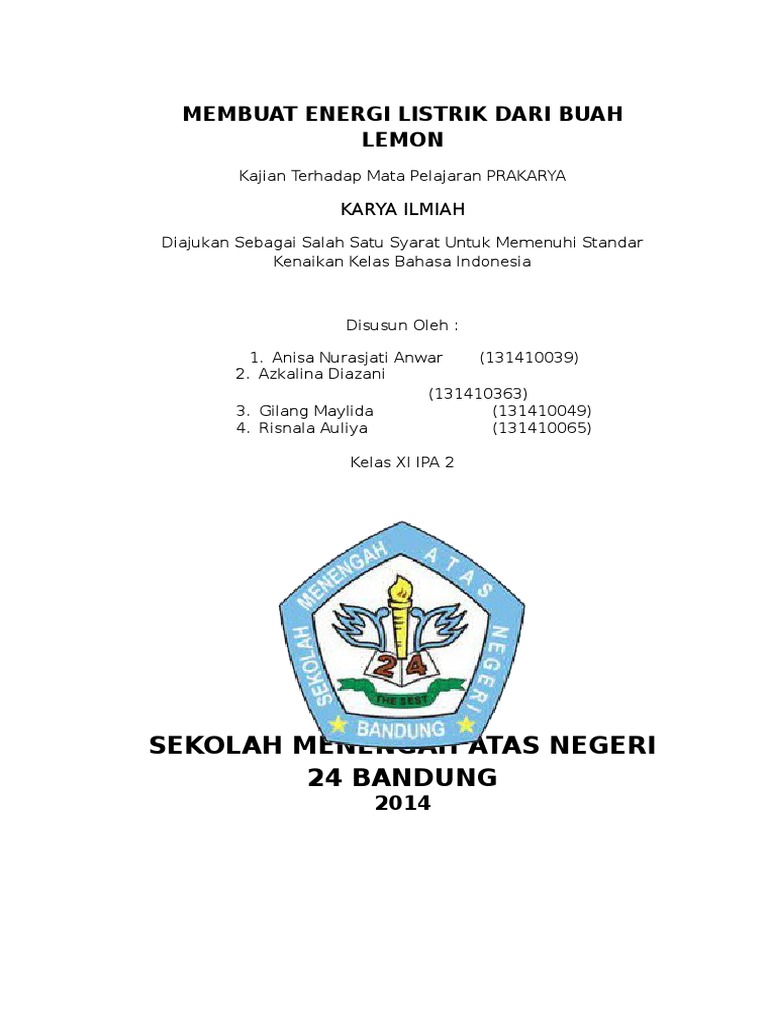 Membuat Energi Listrik Dari Buah Lemon | PDF | Sains & Matematika