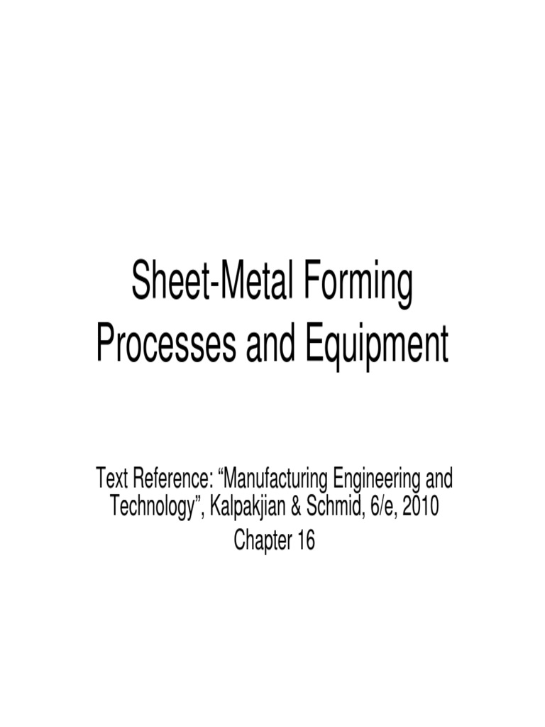 Ch16 Sheet-Metal Forming | PDF | Sheet Metal | Deformation (Engineering)