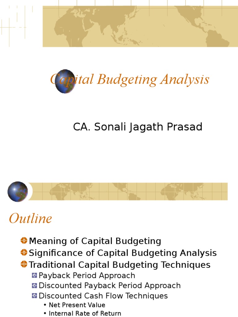 Analysis of Capital Budgeting Techniques for Evaluating Long-Term ...