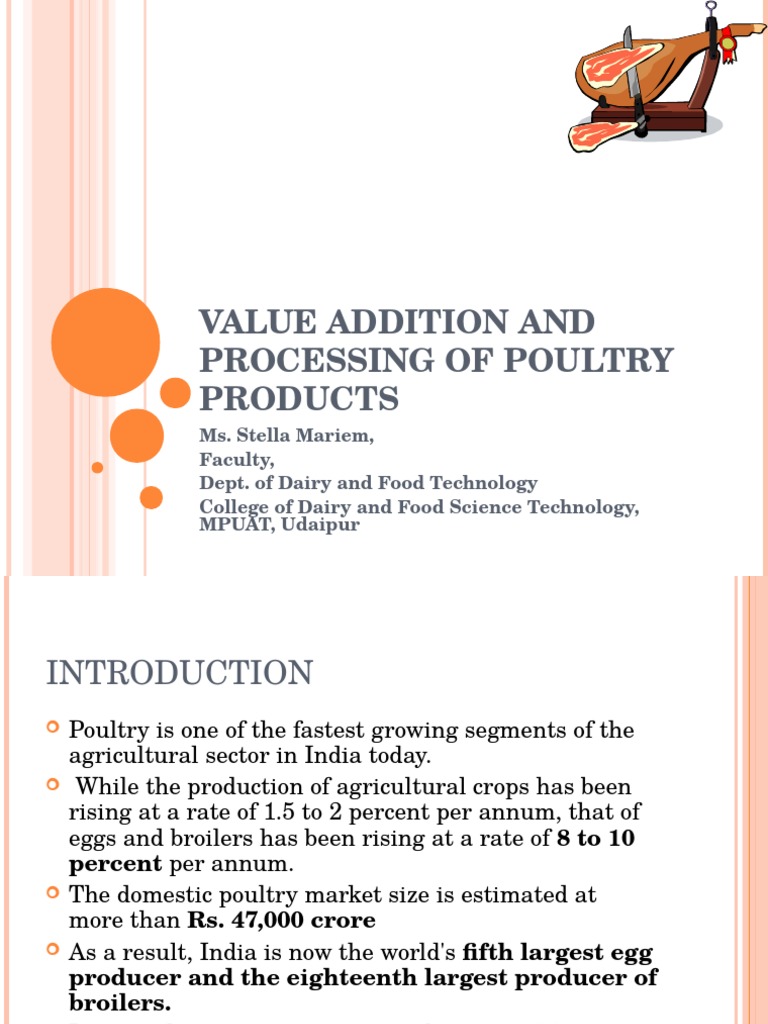 Value Addition and Processing of Poultry Products | PDF | Egg As Food ...