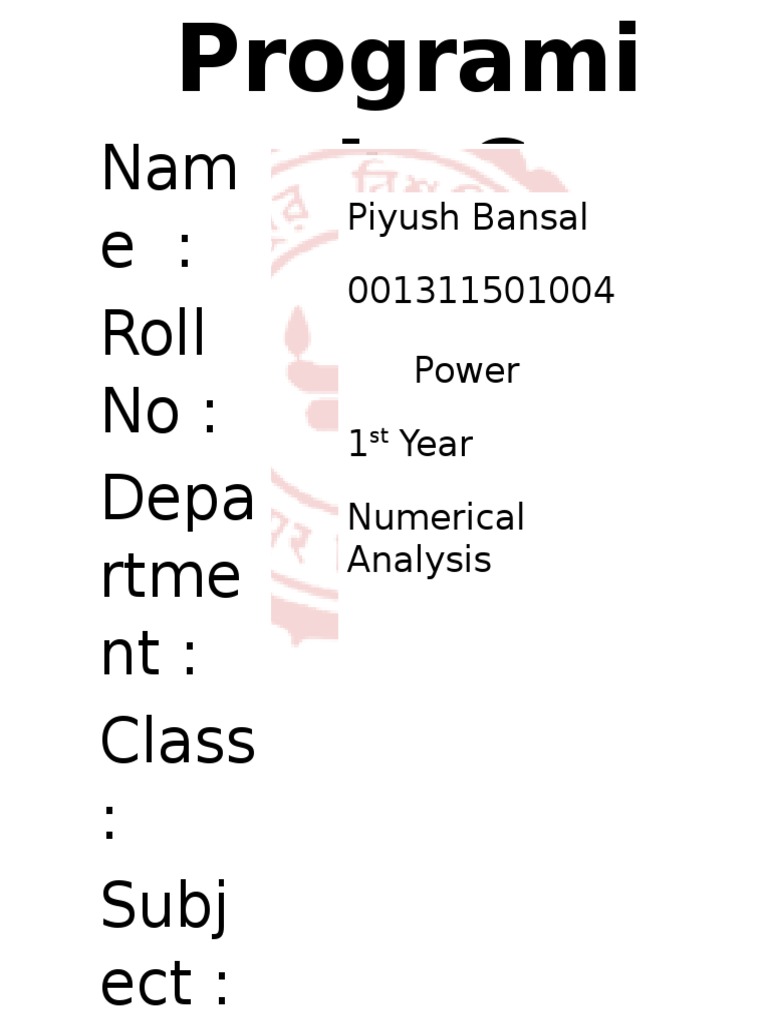 Numerical Methods | PDF | Algorithms And Data Structures | Computer Programming