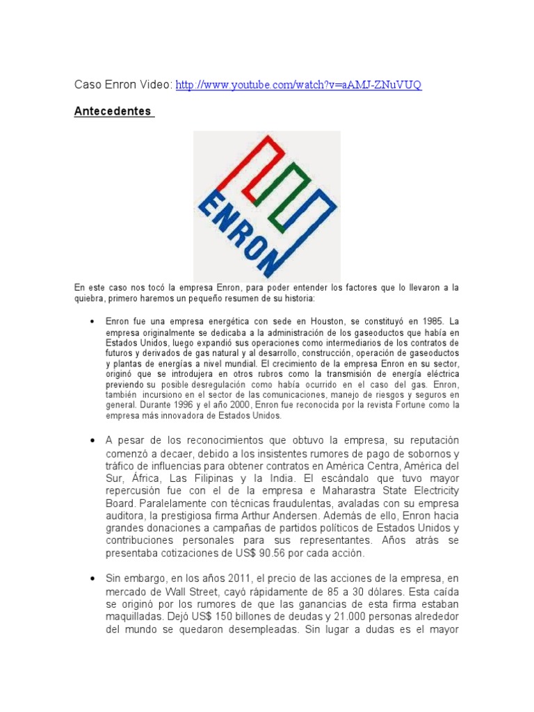 Caso Enron Video | Enron | Business