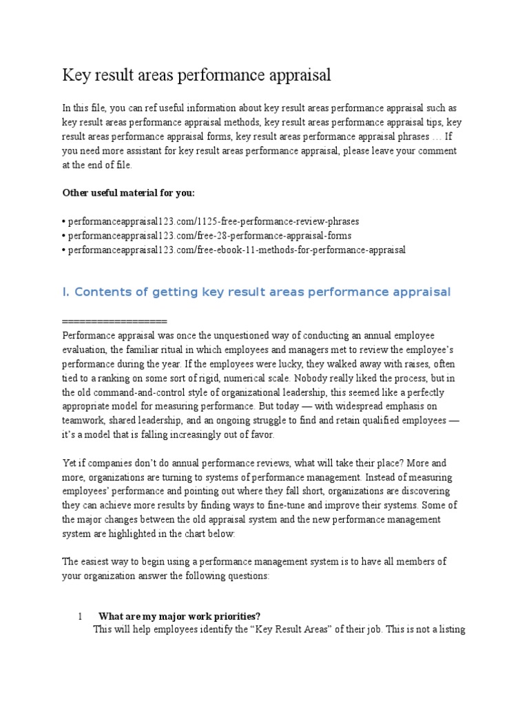 Performance Appraisal Form Sample Answers - Printable Forms Free Online