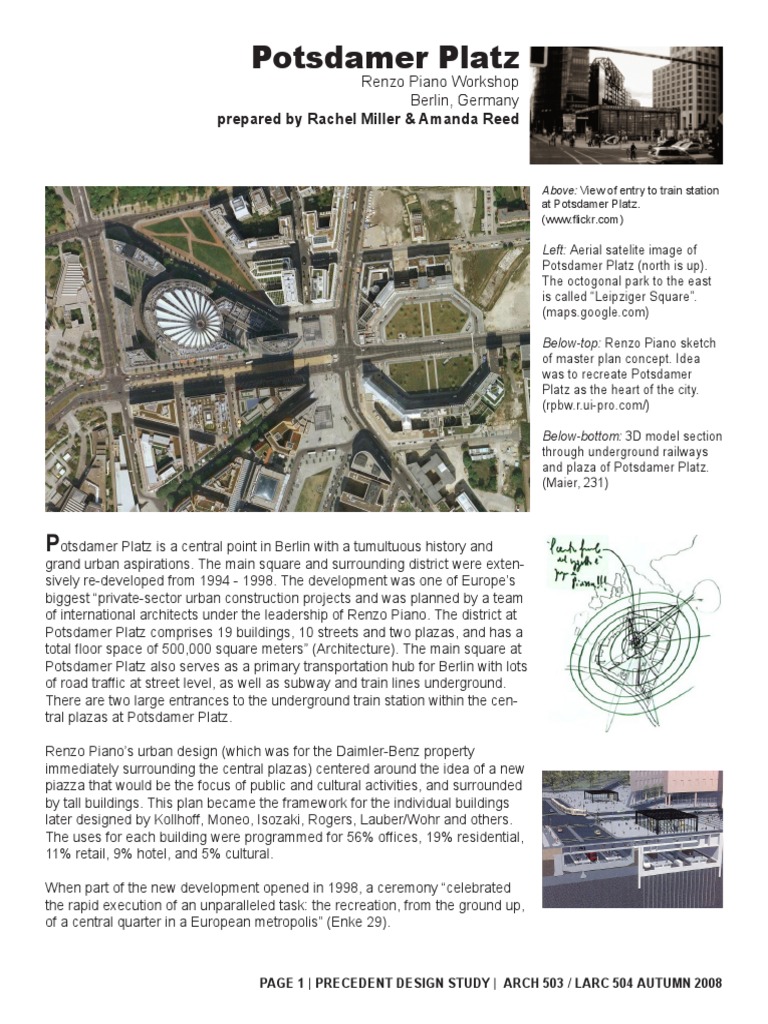 Potsdamer Platz: Prepared by Rachel Miller & Amanda Reed | PDF | Berlin ...