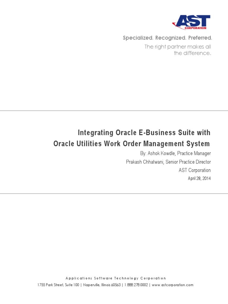 Integrating Oracle Ebs With Oracle Utilities Work Order Management System Pdf Oracle