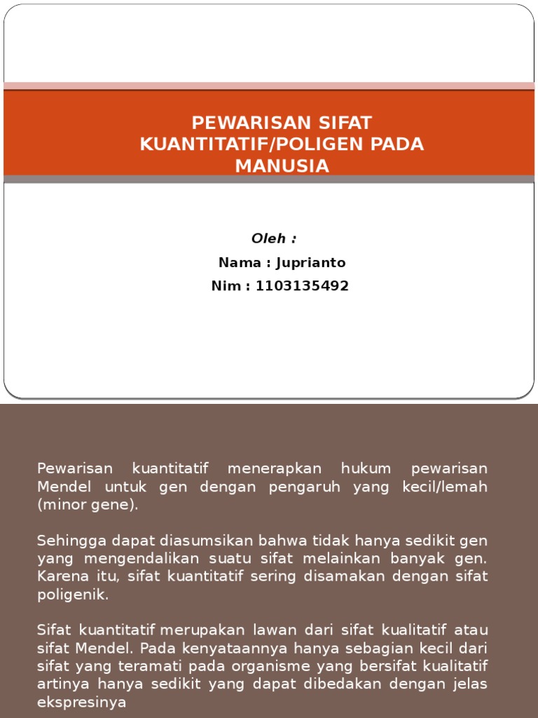 Pewarisan Sifat Poligen Pada Manusia | PDF