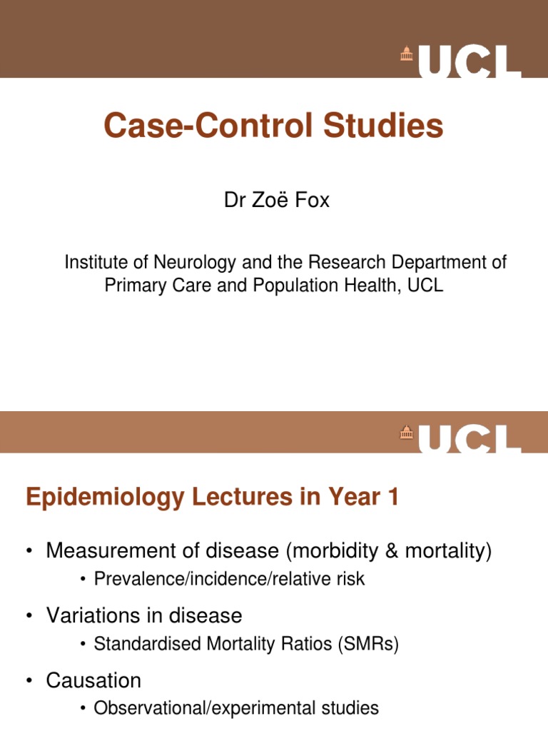 2nd Year Case Control Studies 2011 Moodle | PDF | Cohort Study | Odds Ratio