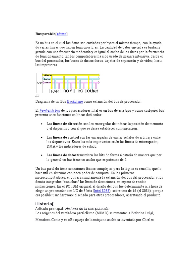 Características del Bus Paralelo | PDF | Computación paralela | Grupo ...