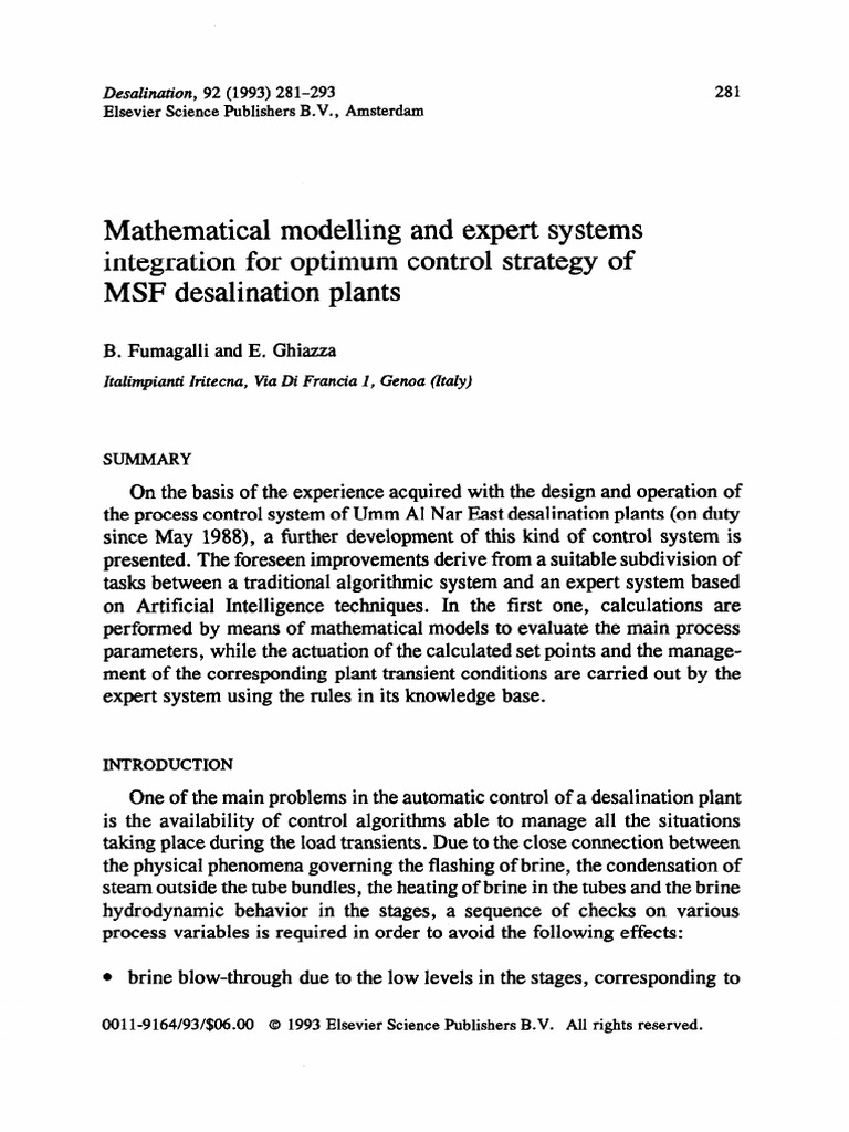 Mathematical Modelling and Expert Systems Integration For Optimum ...