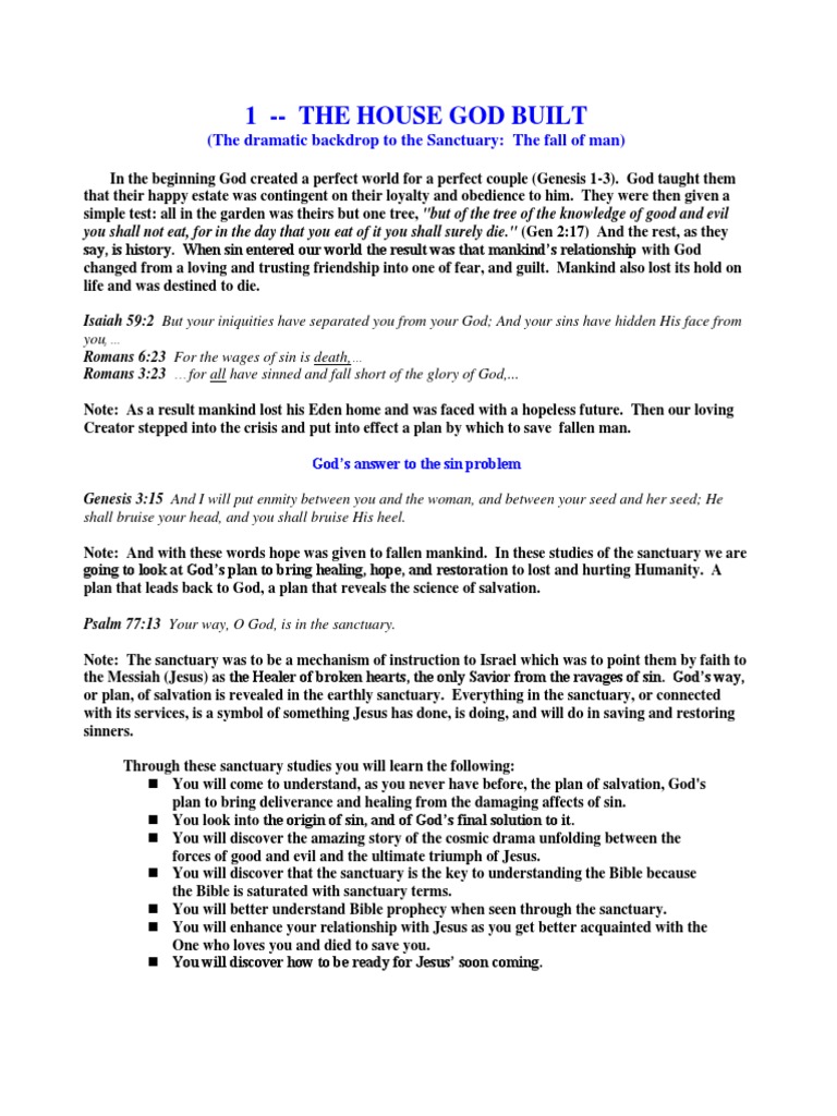 01 The House God Built Study 1 Pdf Tabernacle Book Of Exodus