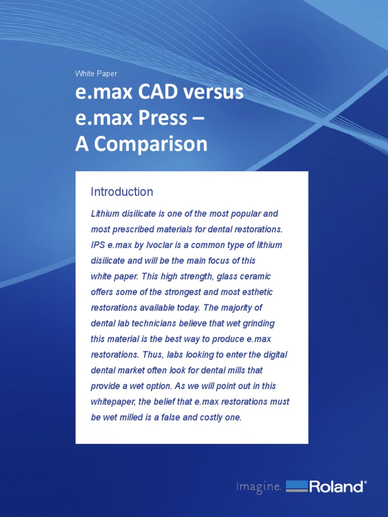 E.max Cad Vs E.max Press | PDF | Industries
