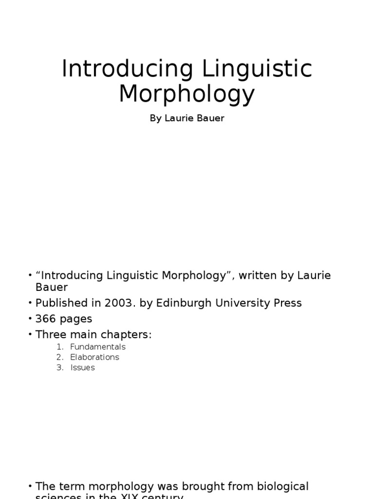 Introducing Linguistic Morphology | PDF | Morphology (Linguistics) | Word