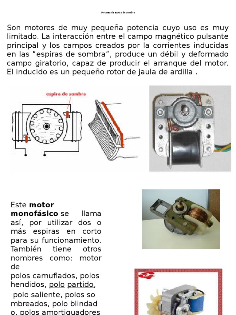 Motores Monofásicos de Espira de Sombra | PDF