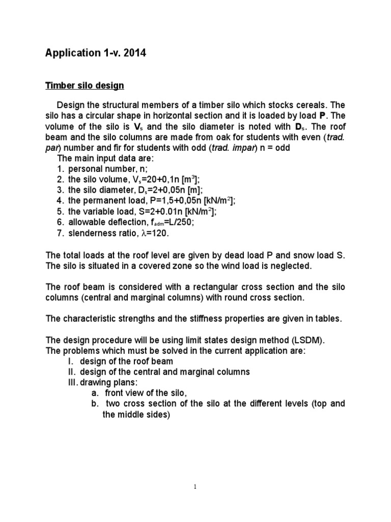 Silo Design Project | PDF | Beam (Structure) | Column