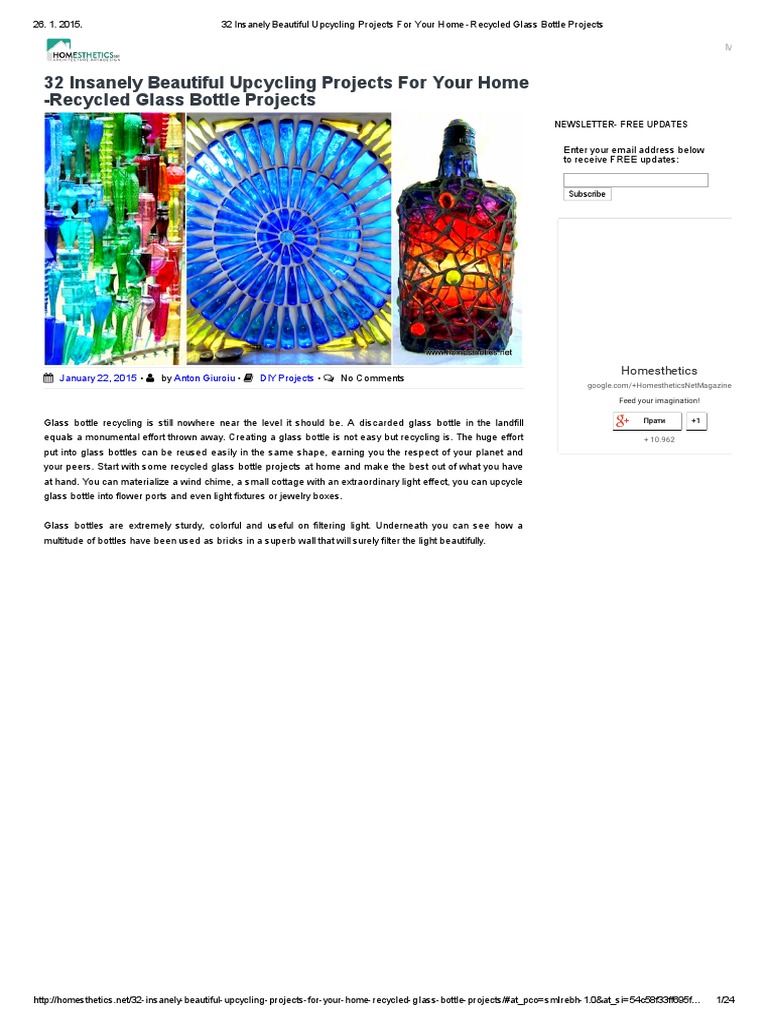 DIY - 32 Insanely Beautiful Upcycling Projects For Your Home - Recycled ...