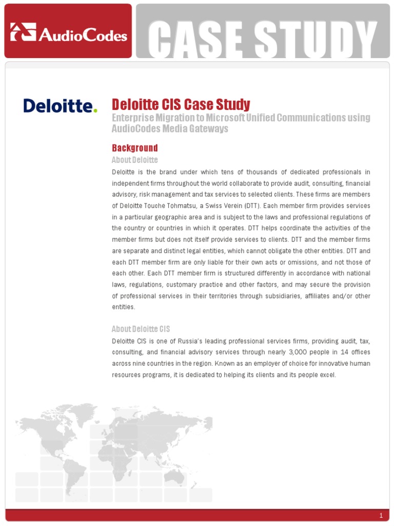 Deloitte CIS Case Study PDF | PDF | Telephony | Telecommunications