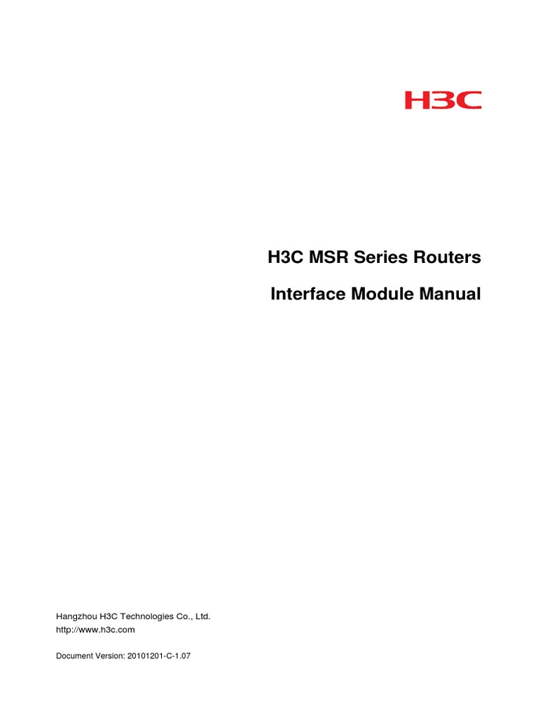 H3C MSR Series Routers Interface Module Manual (V1.07) - Book PDF | PDF ...