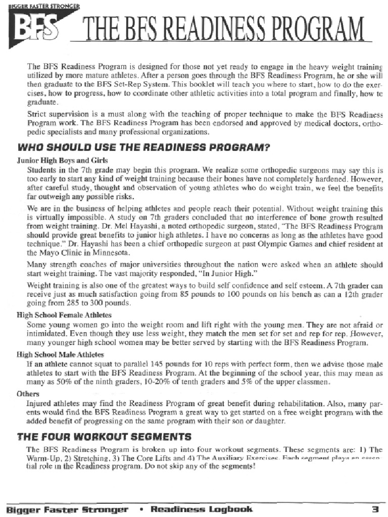 BFS Readiness Manual | PDF | Weight Training | Foot