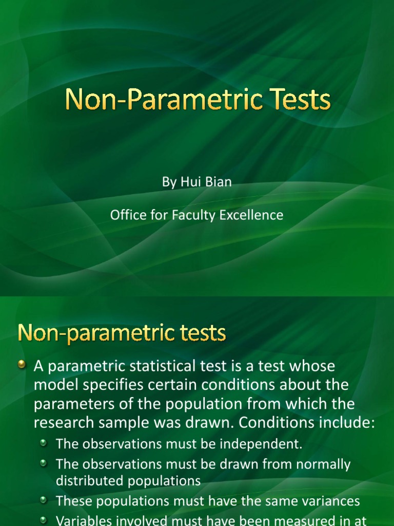 Non Parametric Tests Pdf Statistical Hypothesis Testing Categorical Variable