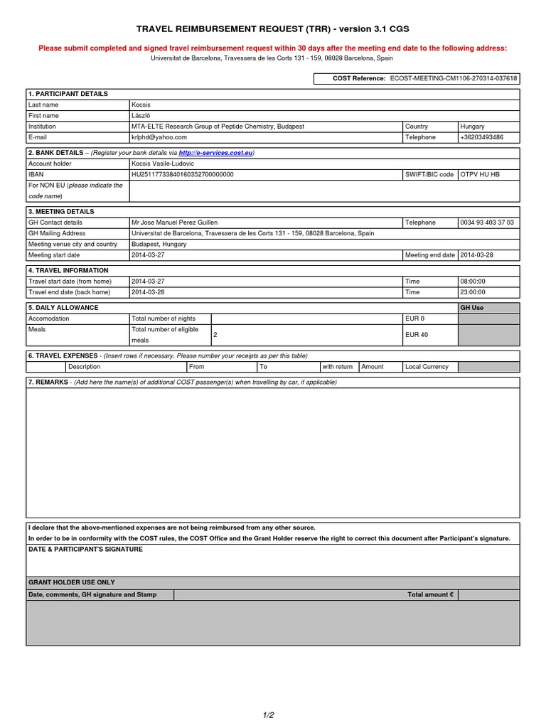 Ecost Meeting CM1106 270314 037618 MRQ 475738 | PDF | Train | Receipt