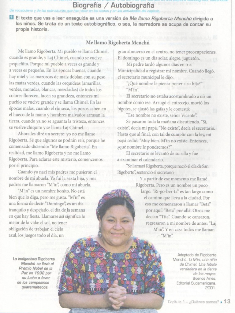 Biografía Rigoberta Menchu PDF | PDF