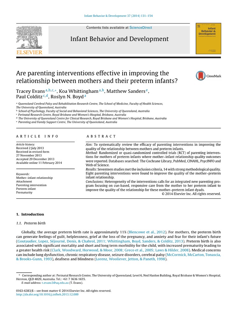 Are Parenting Interventions Effective in Improving Therelationship ...