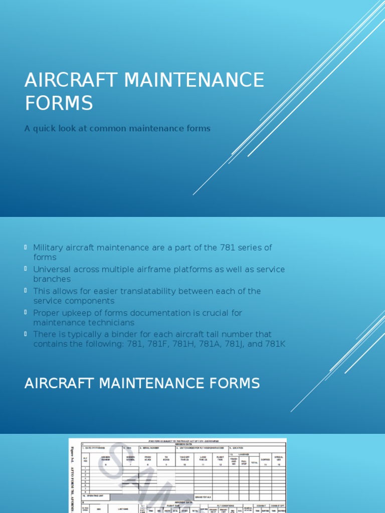Aircraft Maintenance Forms Lecture | PDF