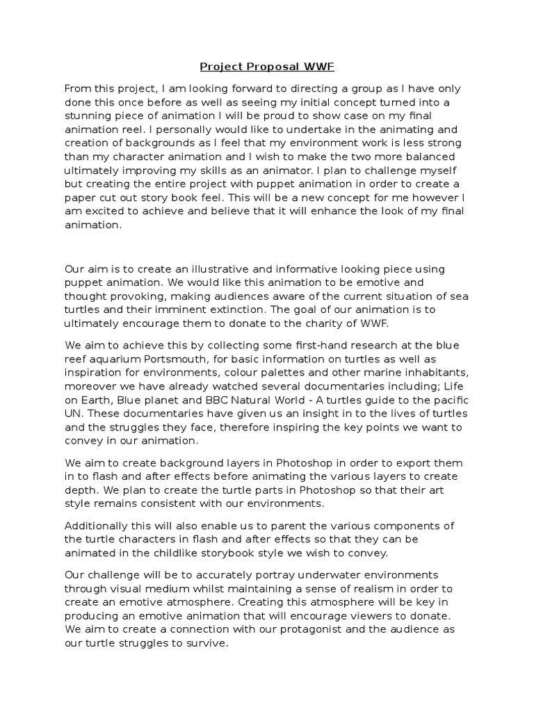 WWF - Project Proposal | PDF | World Wide Fund For Nature | Animation