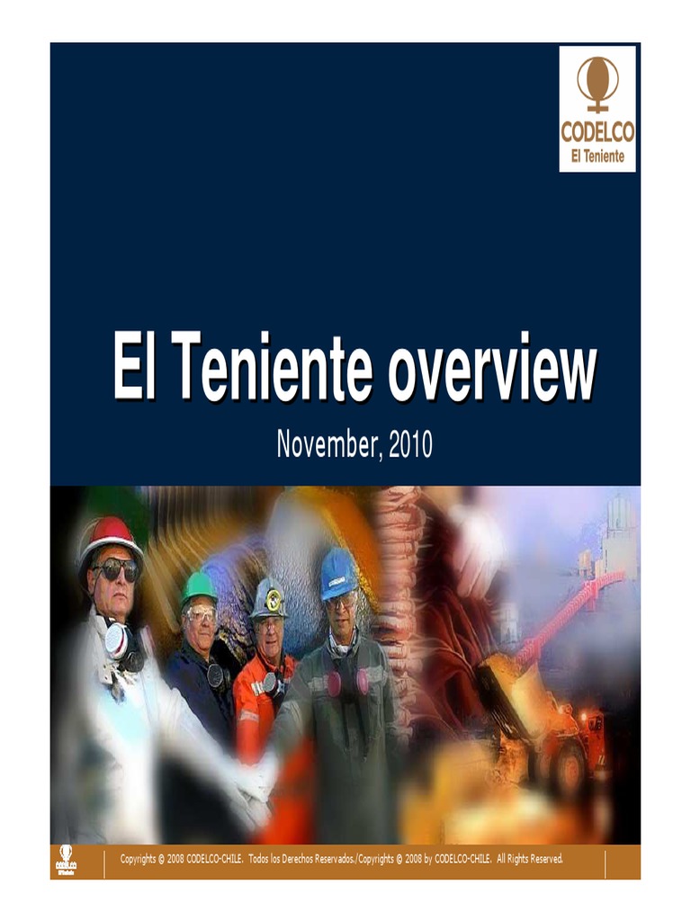 22.11. Codelco El Teniente PDF | PDF | Economic Geology | Mining