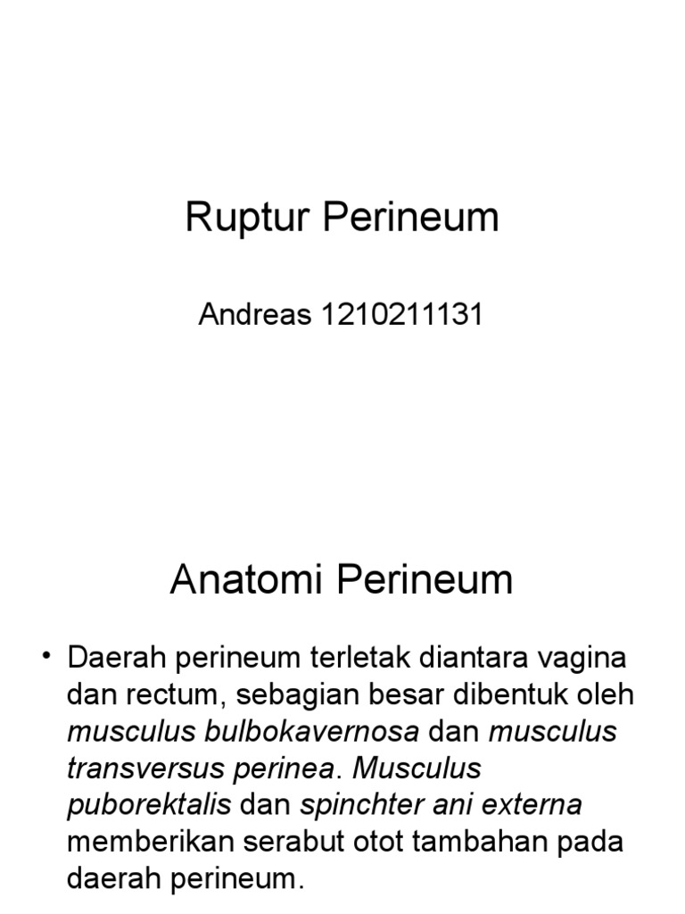 Ruptur Perineum | PDF | Kesehatan Holistik
