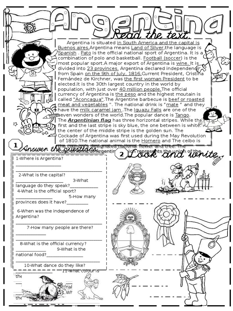 Argentina Reading Comprehension | PDF | Argentina | South America