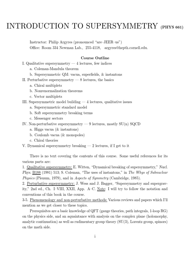 Introduction To Supersymmetry | PDF | Quantum Field Theory | Momentum