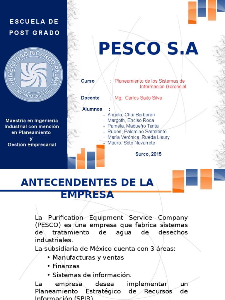 Pesco | PDF | Sistema de informacion | Planificación
