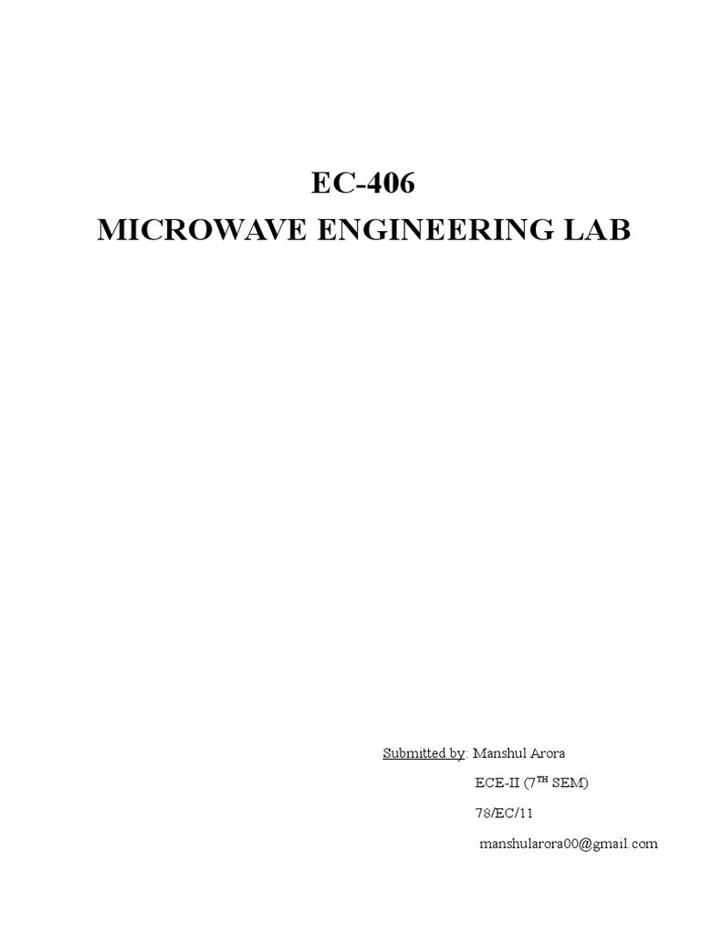 Microwave Experiment | PDF | Antenna (Radio) | Microwave