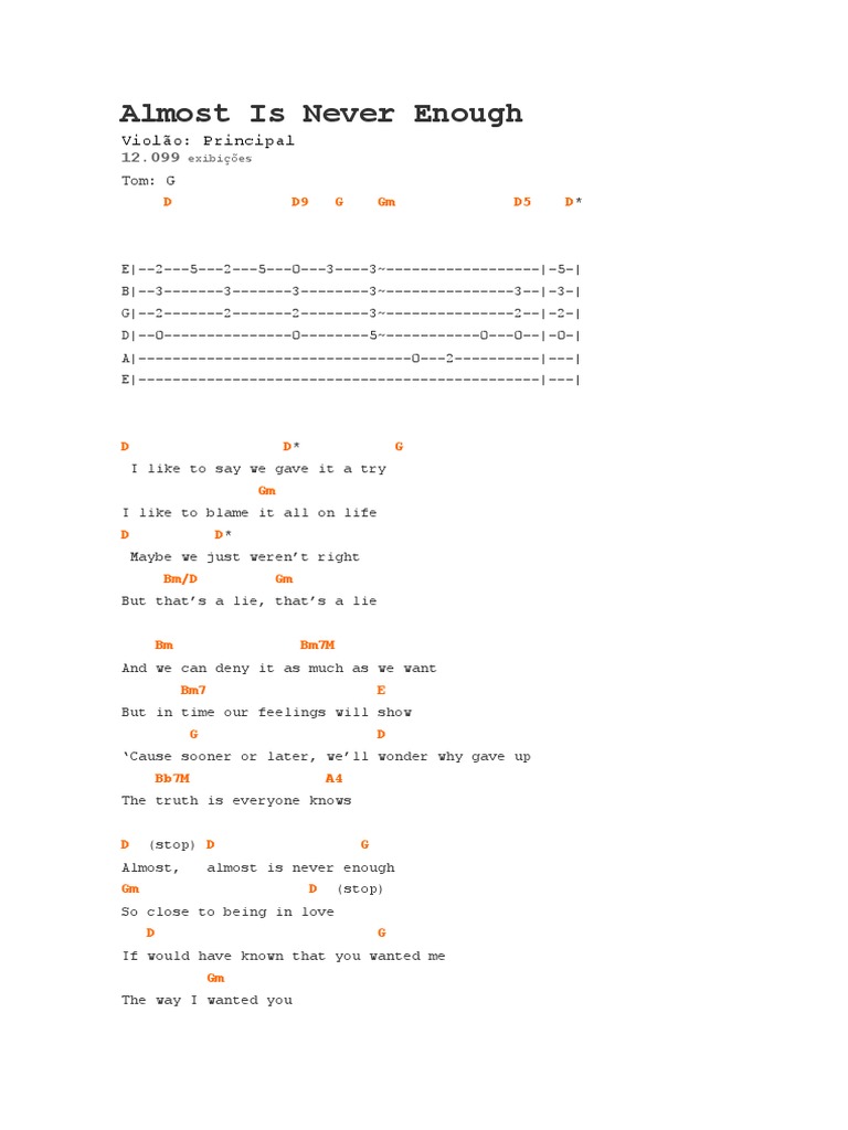 Almost Is Never Enough | PDF