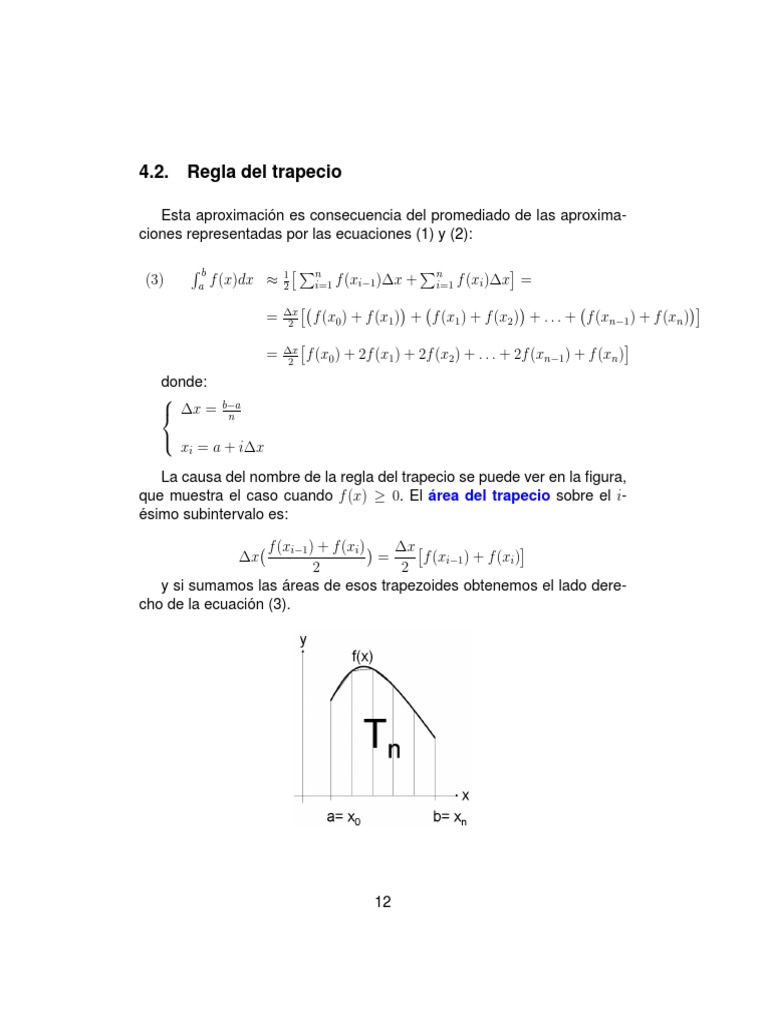 Regla de Trapecio | PDF | Integral | Conceptos matemáticos