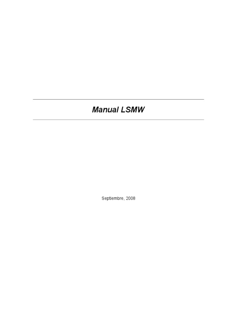 Manual LSMW | PDF | Tabla (base de datos) | Microsoft Excel