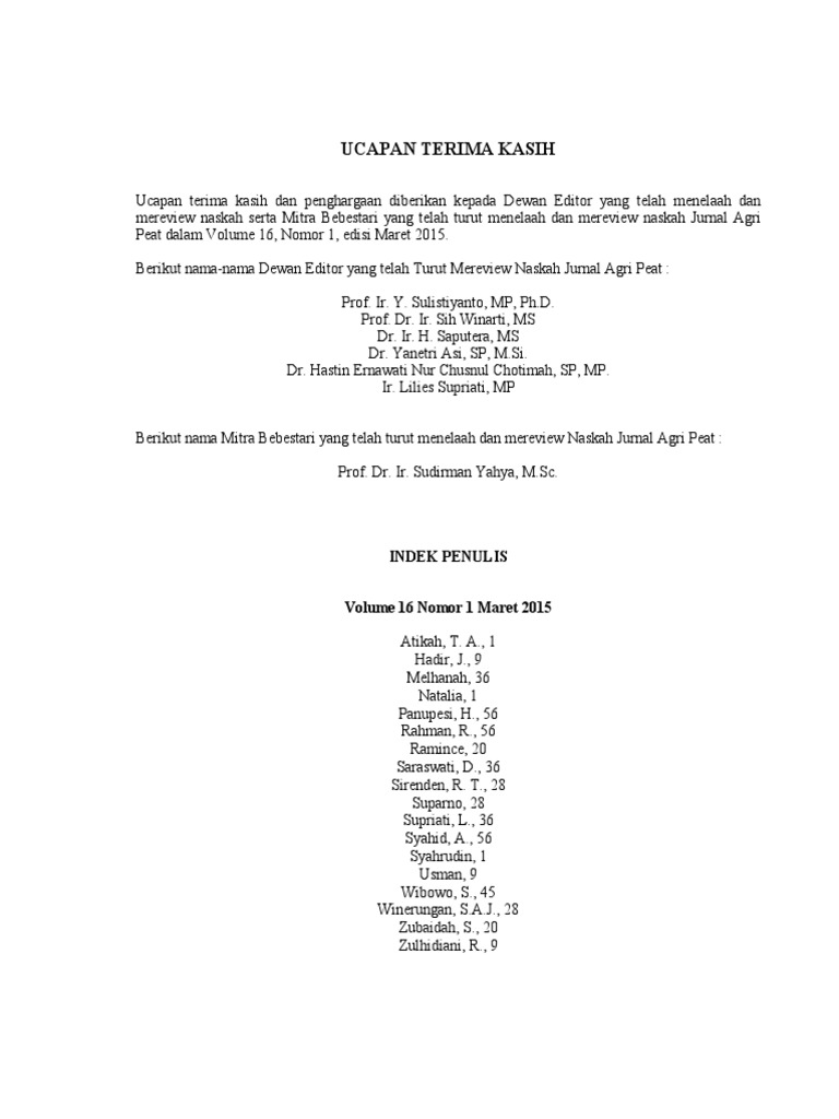 Ucapan Terima Kasih | PDF