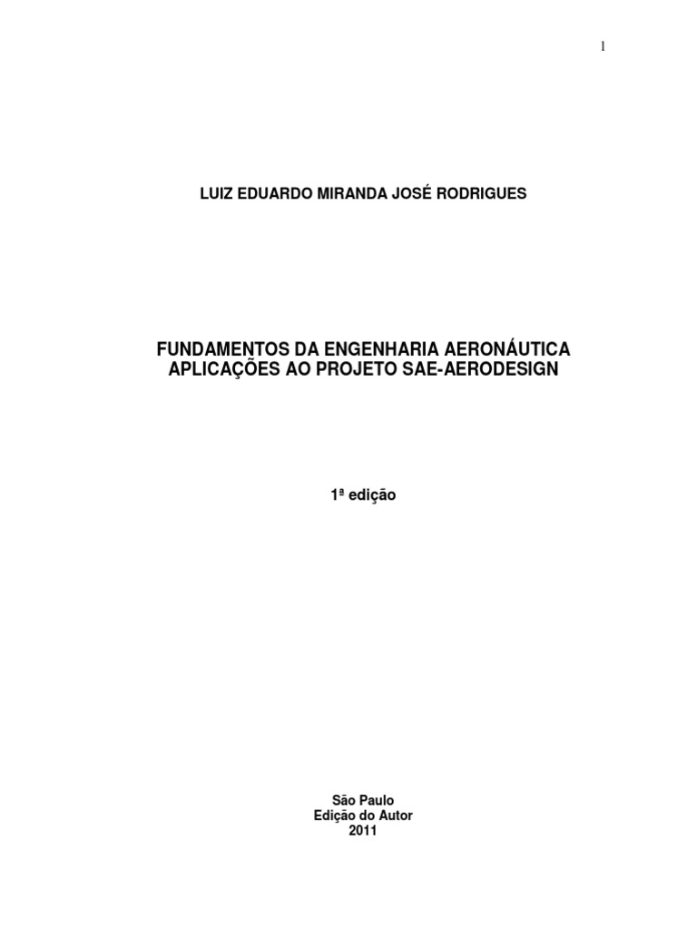 Fundamentos Da Engenharia Aeronáutica Aplicações Ao Projeto Sae
