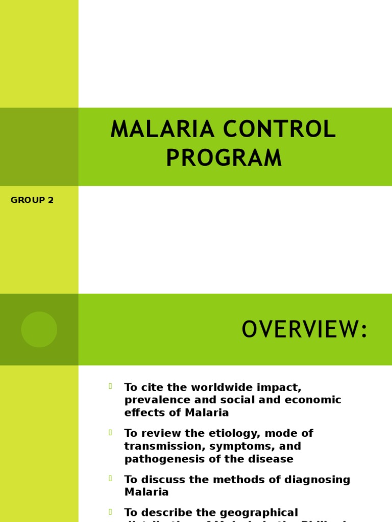 Malaria Control Program | PDF | Malaria | Clinical Medicine