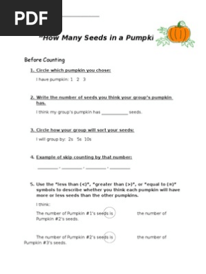 How Many Seeds In A Pumpkin Worksheets