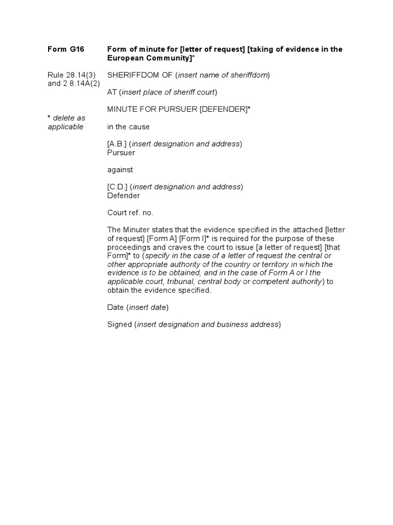 Form g16 | PDF | Law
