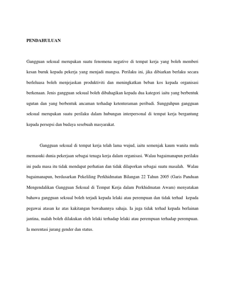 Gangguan Seksual Di Tempat Kerja PDF | PDF