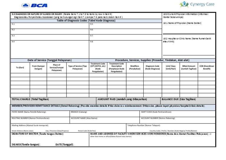 Medical Claim Form - 2nd Page (Translate) - Outpatient | PDF ...