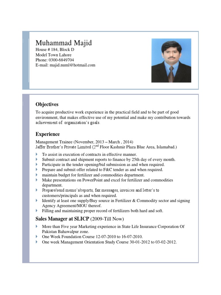CV | Download Free PDF | Pakistan | Business
