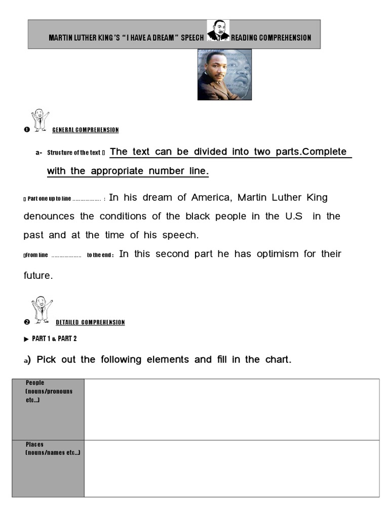 "I Have a Dream Speech Worksheet" | PDF | Ellipsis | Martin Luther King Jr.