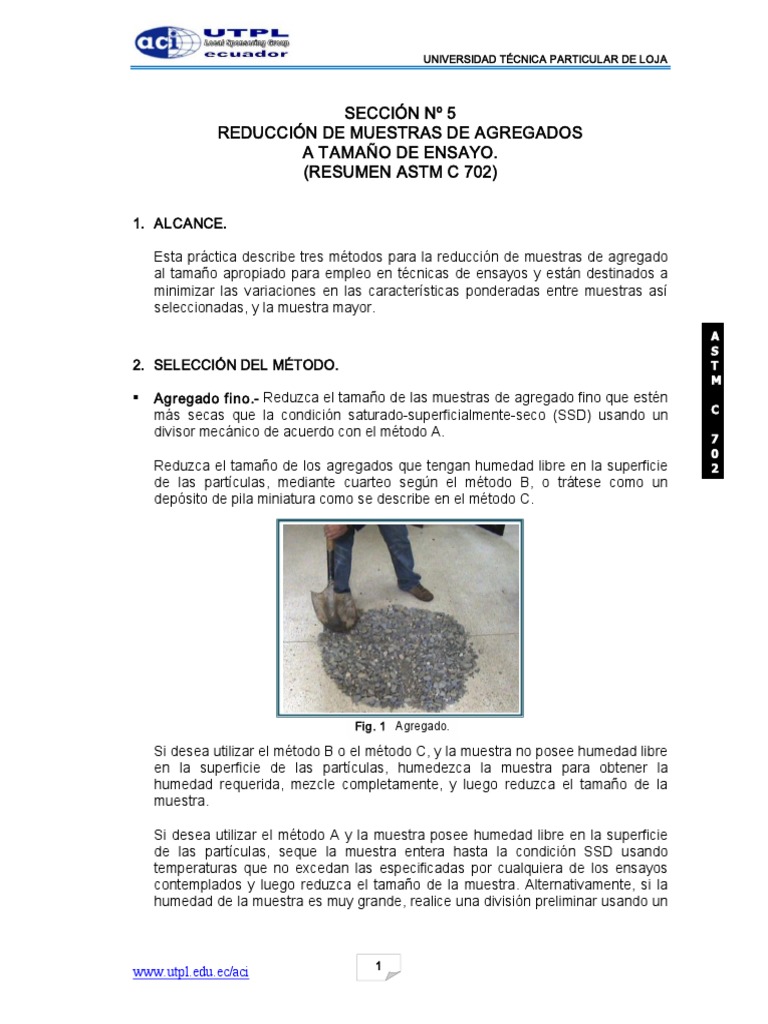 Resumen Astm C 702 | PDF | Naturaleza