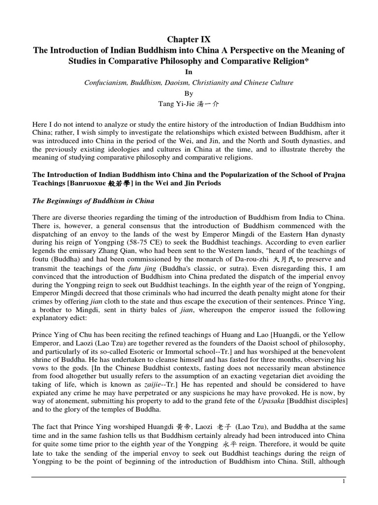 The Introduction of Indian Buddhism Into China | PDF