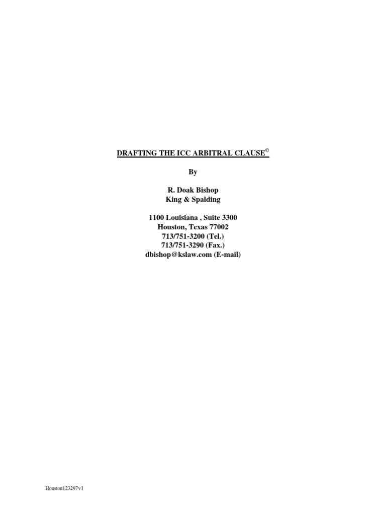 Drafting Effective ICC Arbitration Clauses | PDF | Arbitration ...