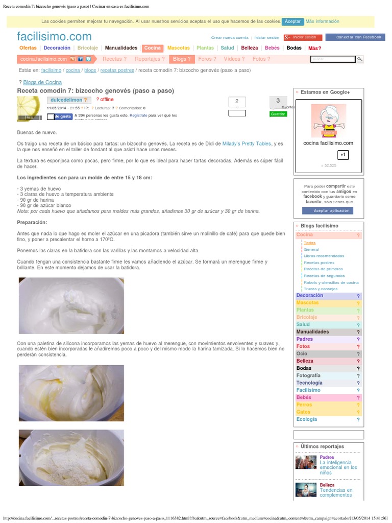 Bizcocho Genovés: Receta Fácil y Esponjosa | PDF | Postres | Blog